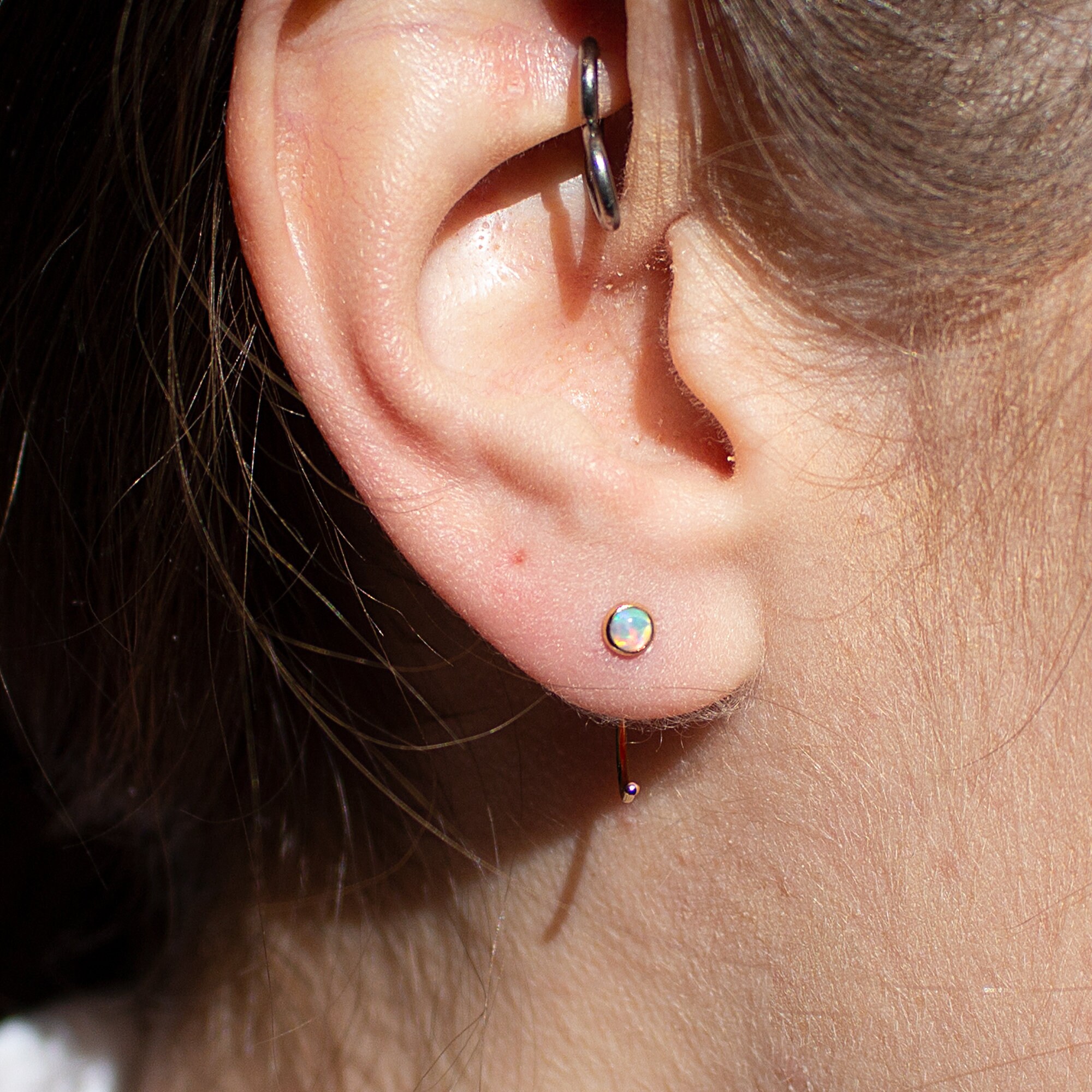 Gold Hoop Earrings Opal Tiny Hug Hoops Tiny Opal Hoops | Etsy