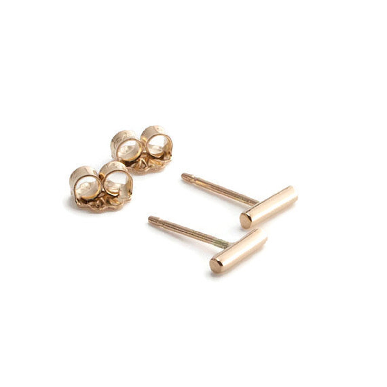 Very Tiny 7mm Gold Bar Studs Tiny Bars Bar Studs Gold Studs - Etsy