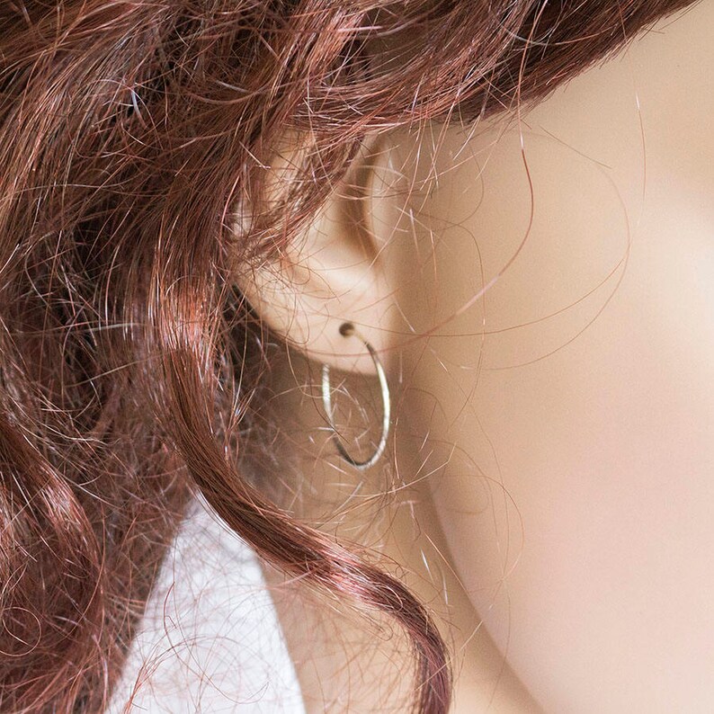 Sterling Silver Hoops Basic Hoop Earrings 22mm Basic Silver - Etsy