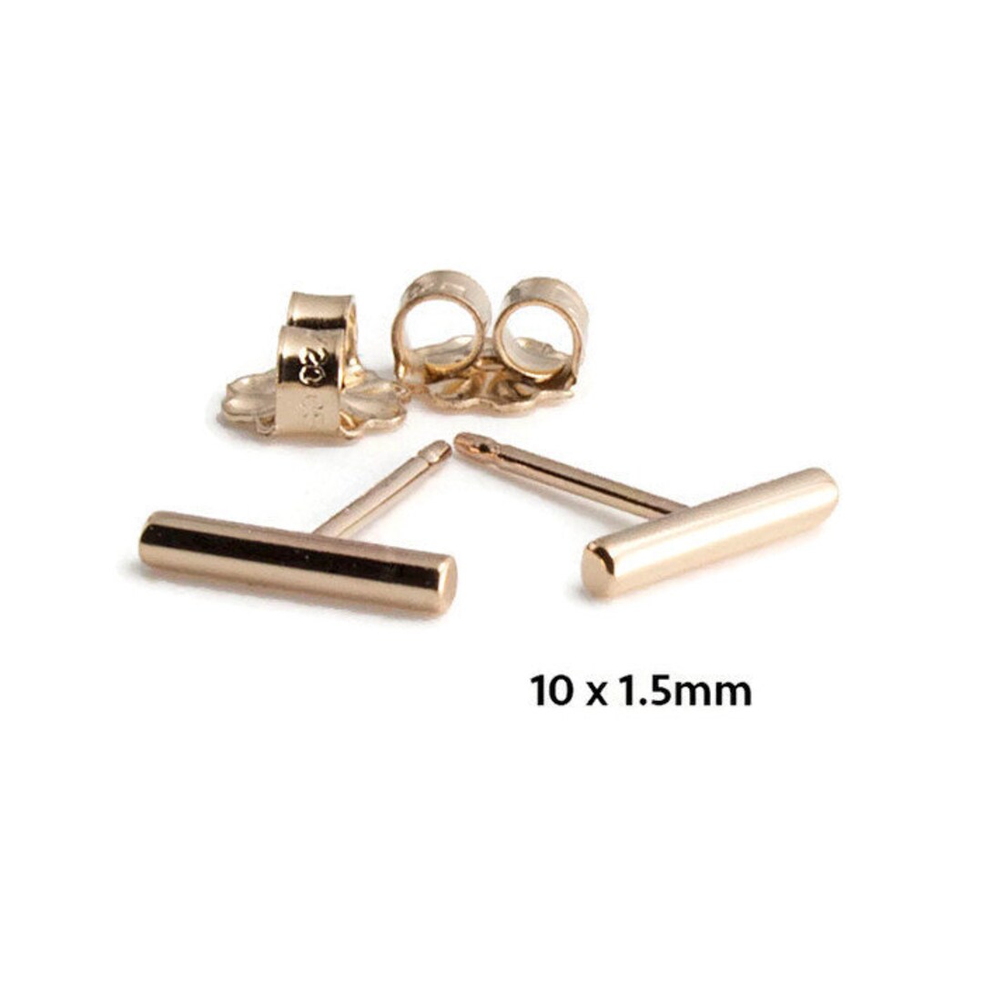 Mini Gold Bar Studs Tiny Bars Bar Studs Gold Studs Handmade - Etsy