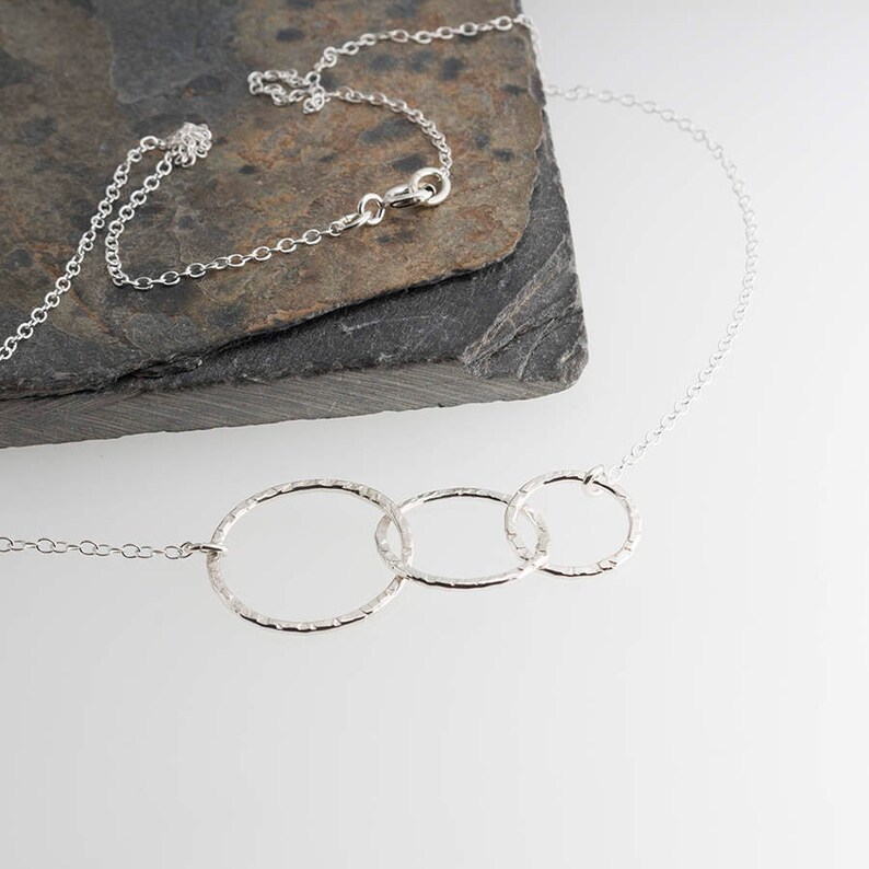 Three Rings Karma Sterling Silver Eternity Necklace - Etsy