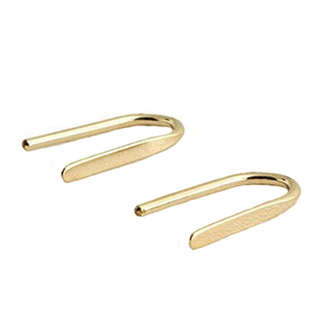 Gold Arc 14K Yellow Gold Flattened Line Arc Minimalist Horseshoe ...