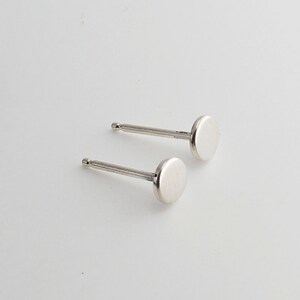 4mm Flat Disc Studs, Tiny Earrings, Modern Jewelry, Round Disc Studs ...