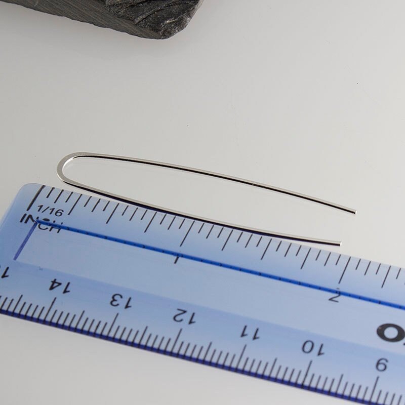 Long Silver Line Arc Minimalist Arc Line Earrings Horseshoe - Etsy