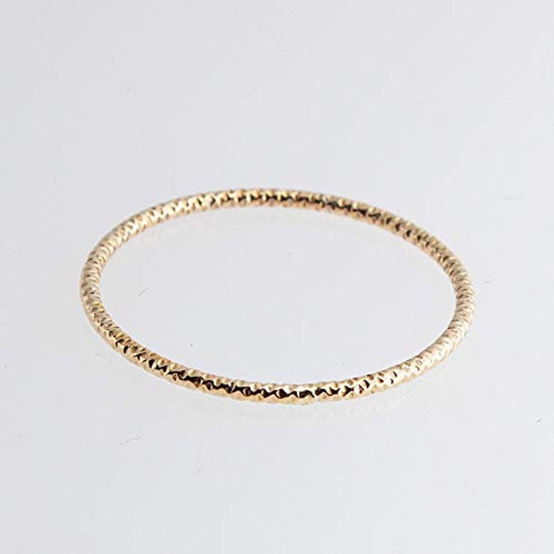 Diamond Cut Textured Tiny Gold Ring Gold Ring Band Ring | Etsy