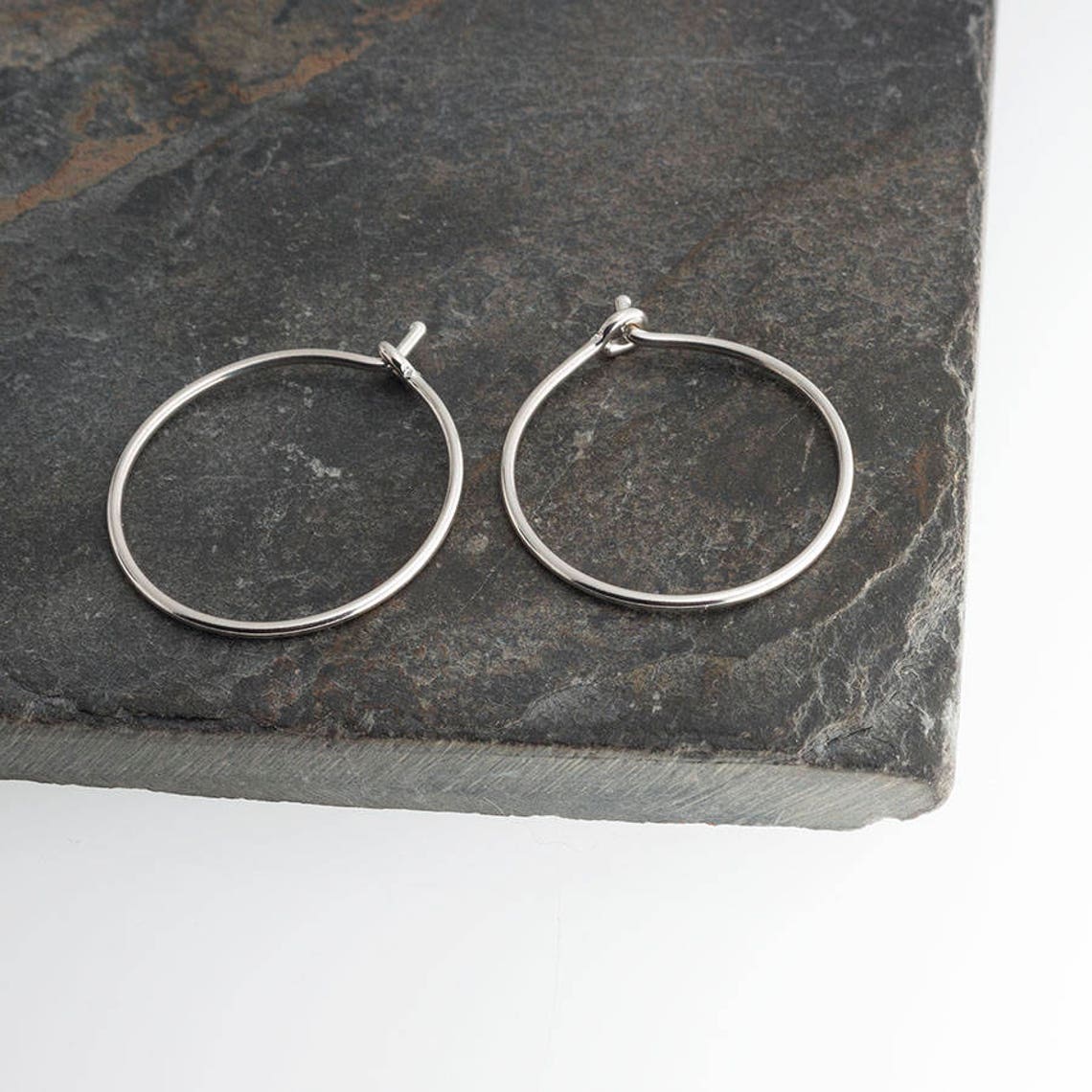 Sterling Silver Hoops Basic Hoop Earrings 22mm Basic Silver - Etsy