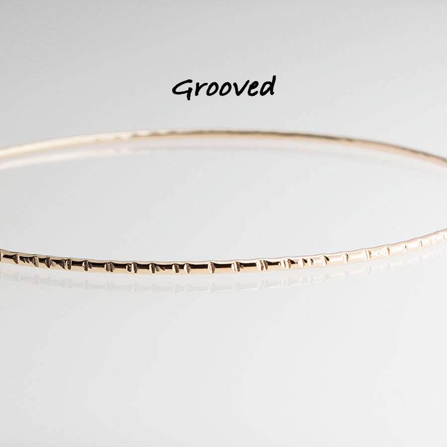 14K Gold Bangles Mixed Finish Bangles Handmade Bangles Dainty Jewelry ...