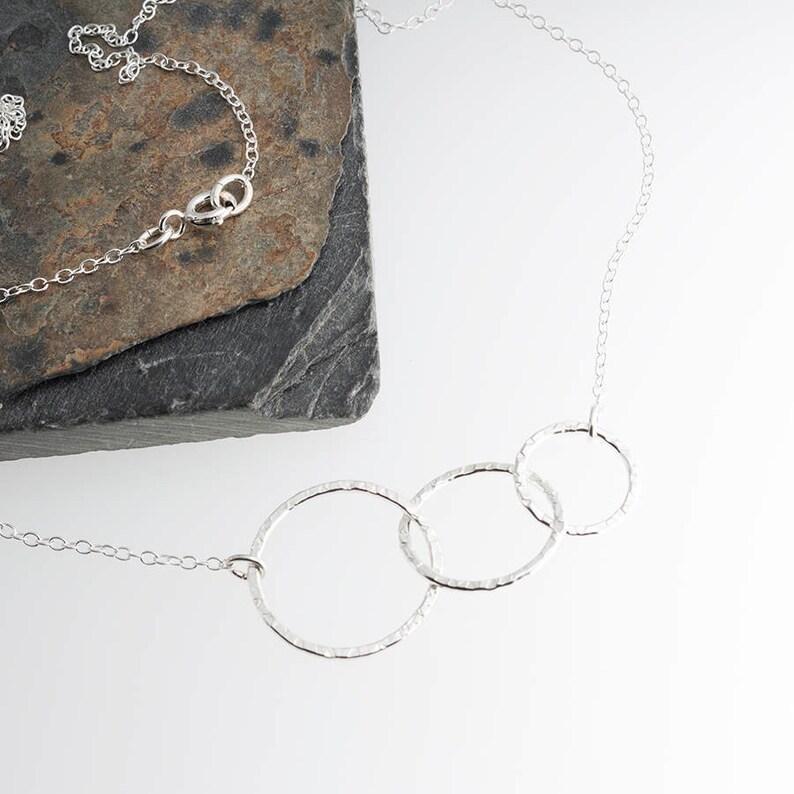Three Rings Karma Sterling Silver Eternity Necklace - Etsy
