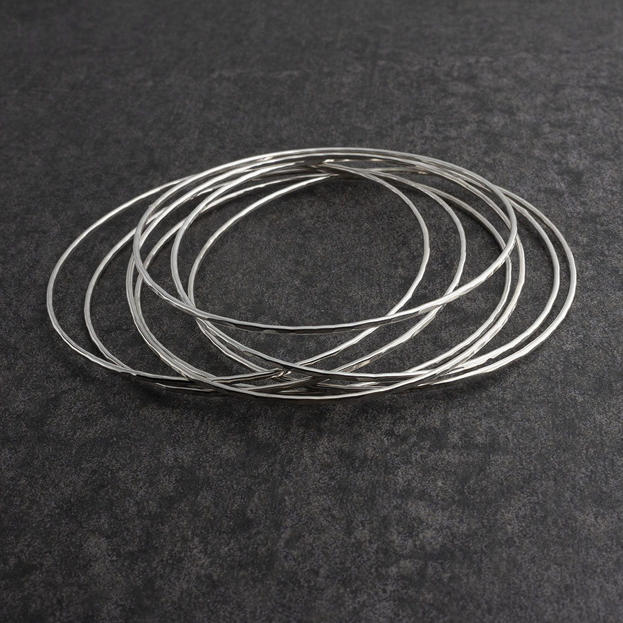 Silver Bangles Silver Bangle Set Handmade Bangles Hammered - Etsy