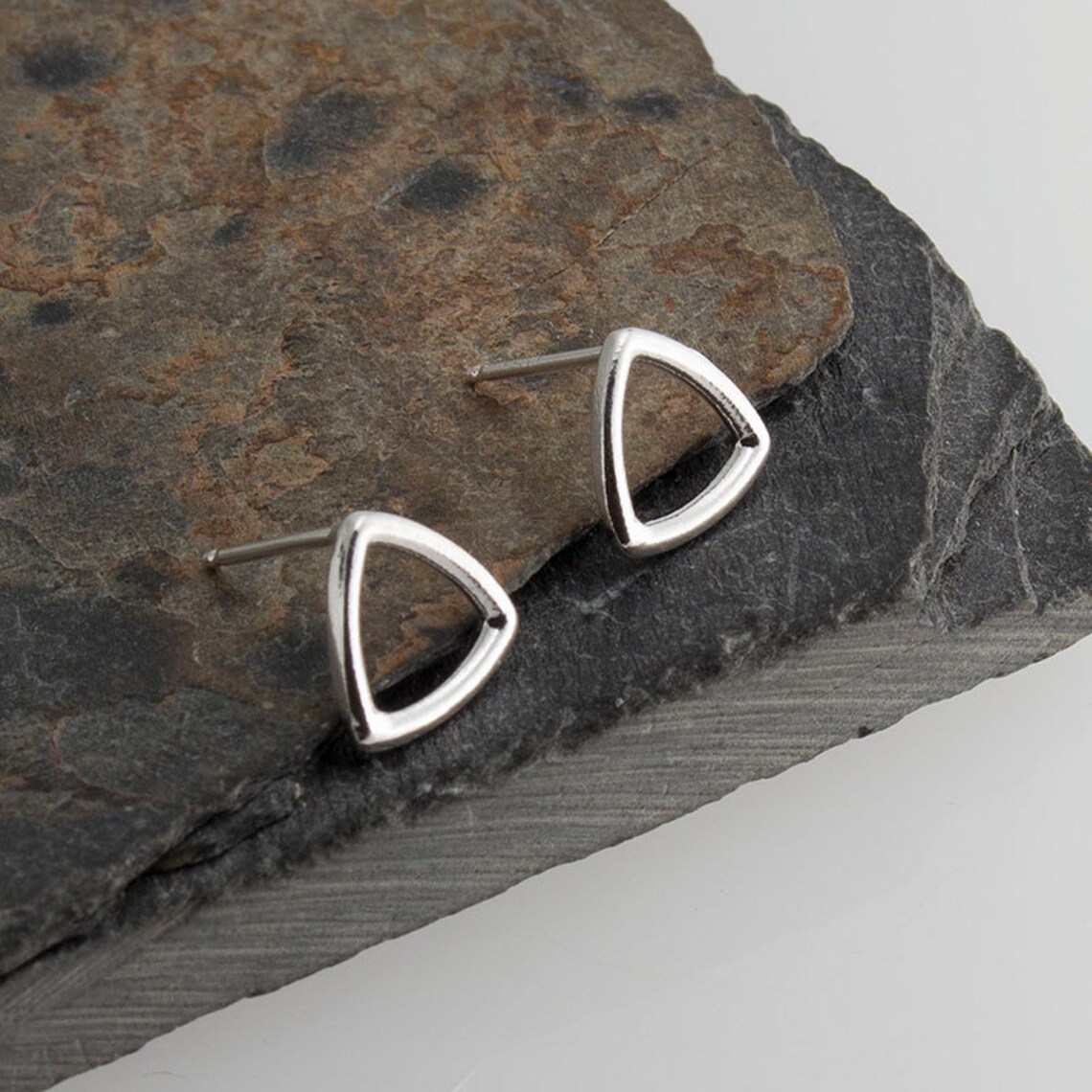 6.5mm Triangle Studs Tiny Earrings Modern Jewelry Triangle | Etsy