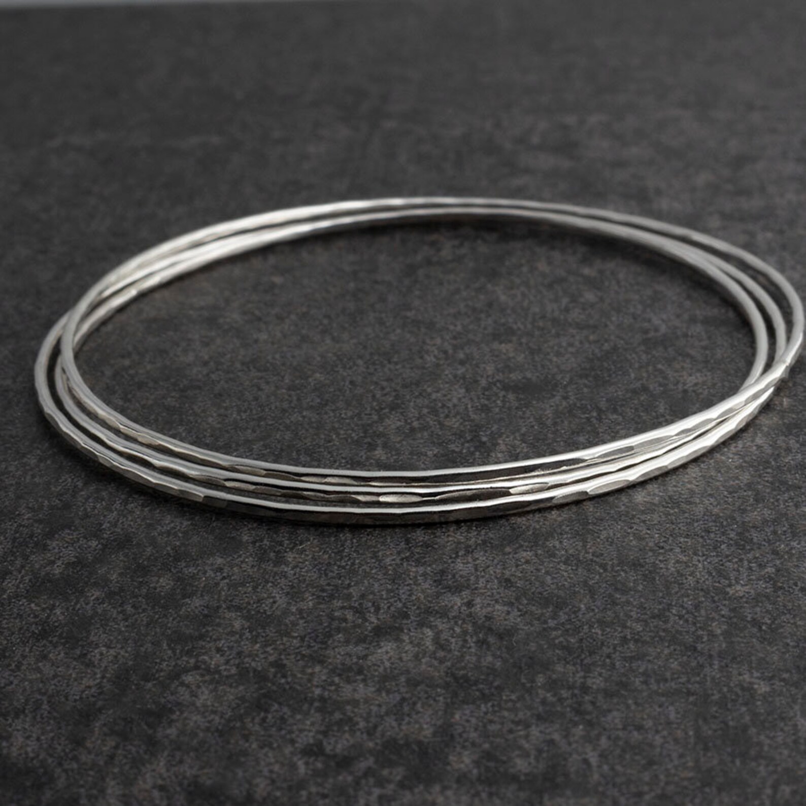 Silver Bangles Silver Bangle Set Handmade Bangles Hammered - Etsy