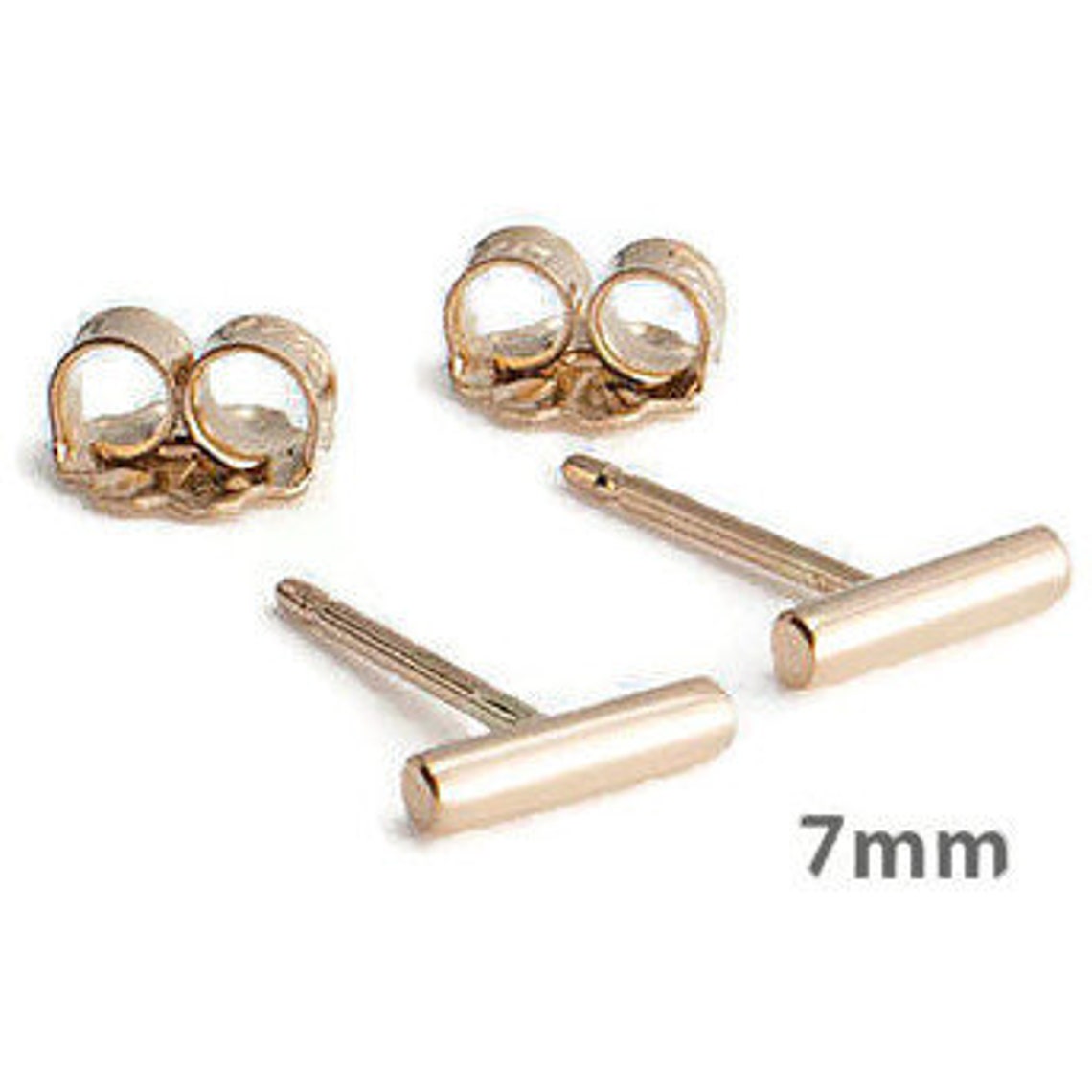 Very Tiny 7mm Gold Bar Studs Tiny Bars Bar Studs Gold Studs - Etsy