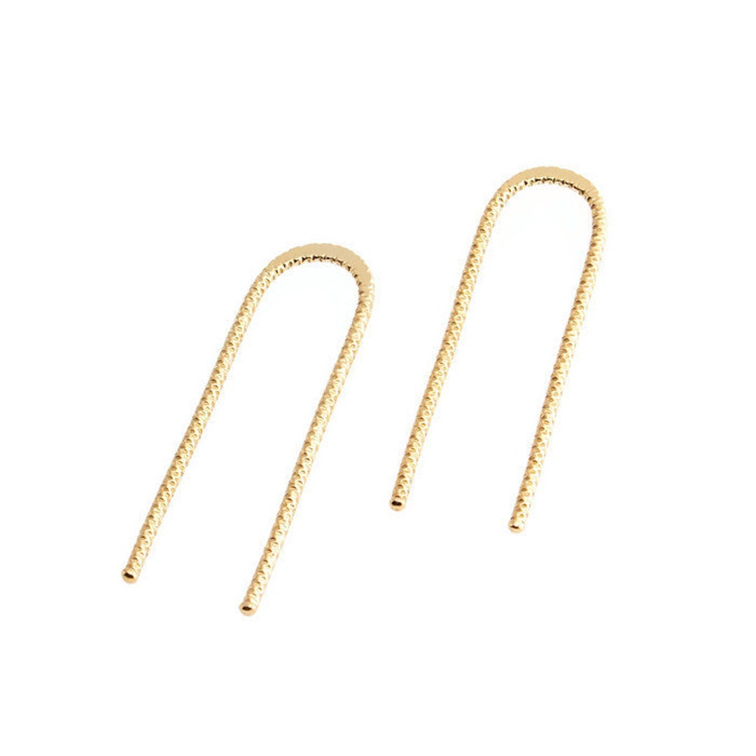 Gold Filled Arc Earrings 1" 18GA Diamond Cut Wire Minimalist Unisex ...