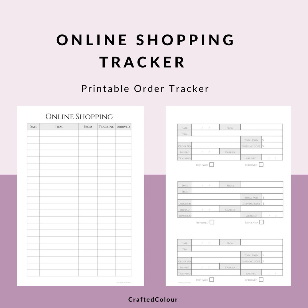 Minimalist Printable Shopping Planner With Order & Shipment Tracking ...