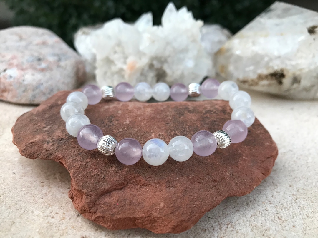 Mary Magdalene Bracelet, Divinity Bracelet, Amethyst Moonstone Sacred Bracelet, High Vibration ...