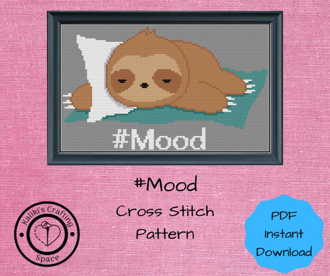 Sloth mood Cross Stitch Design PDF Download - Etsy