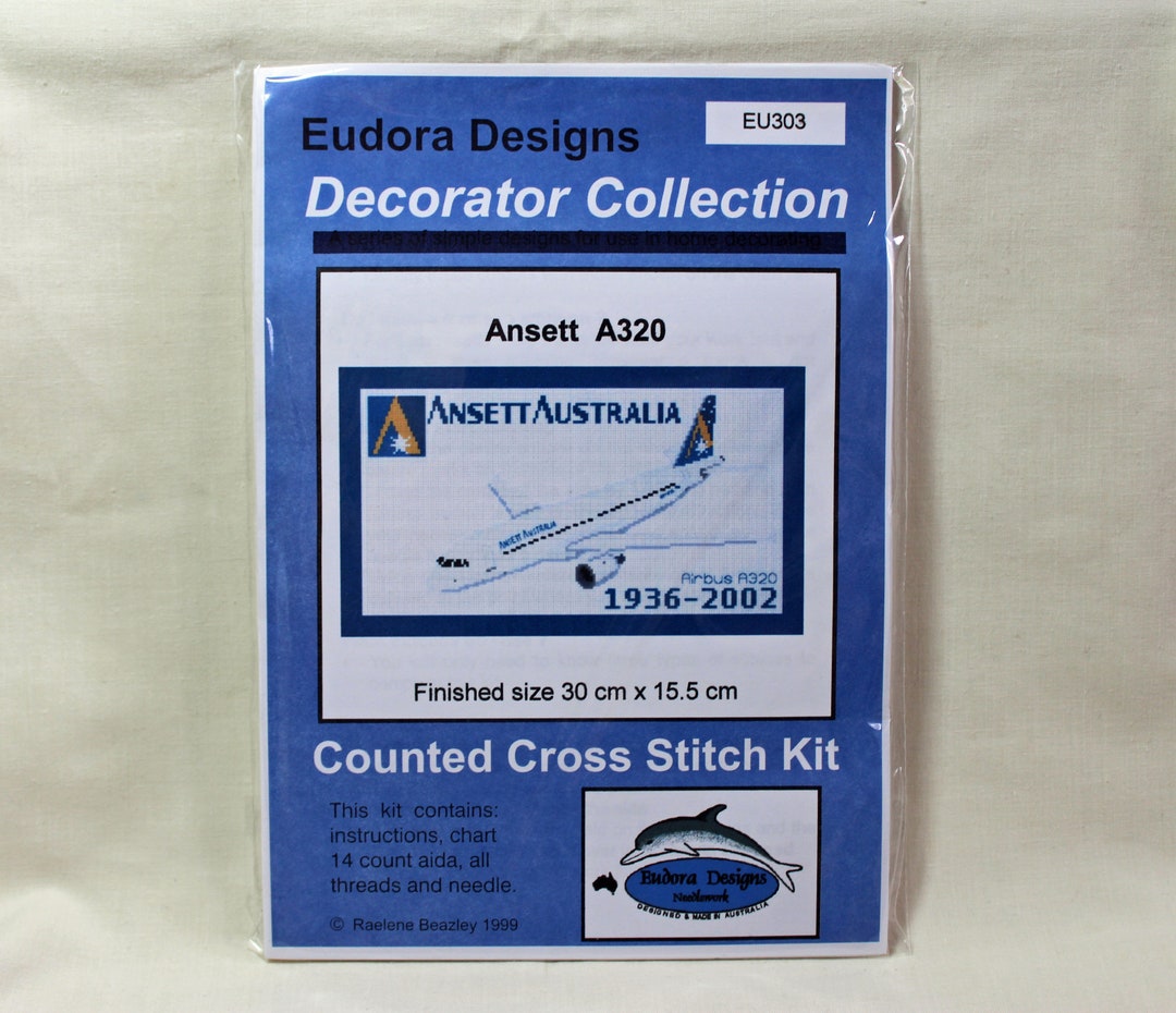 Ansett Airbus A320 Aeroplane Counted Cross Stitch KIT - Etsy Australia