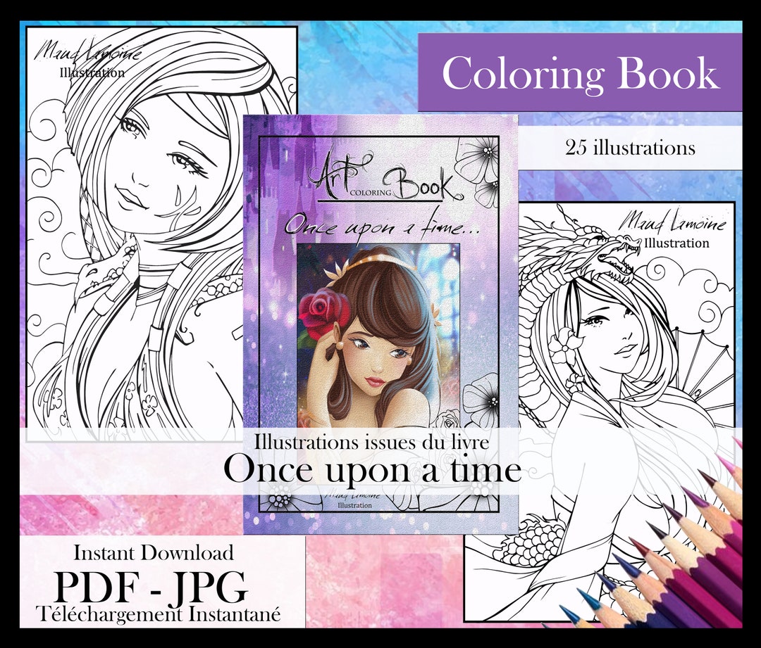 Once Upon a Time - 25 Coloring Pages - Instant Download Printable Files ...