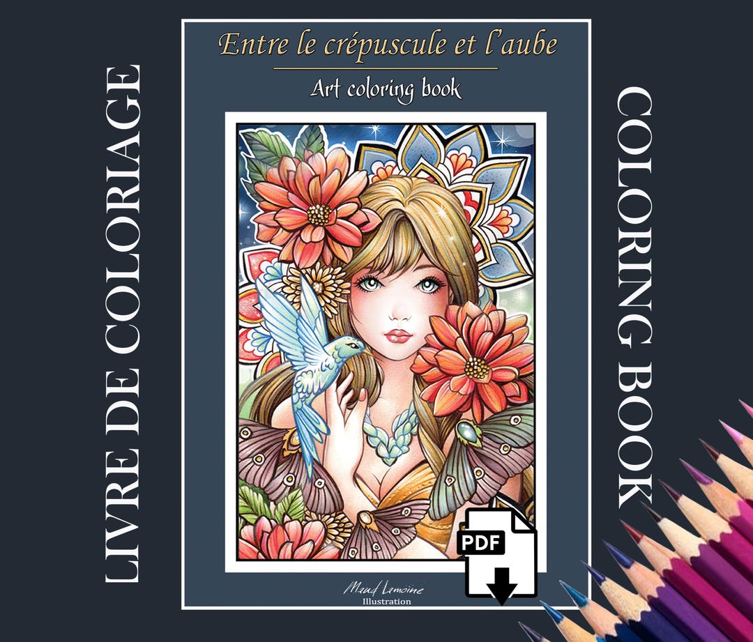 Between Dusk and Dawn - 25 Coloring Pages - Instant Download Printable ...