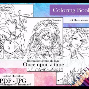 Once Upon a Time - 25 Coloring Pages - Instant Download Printable Files ...