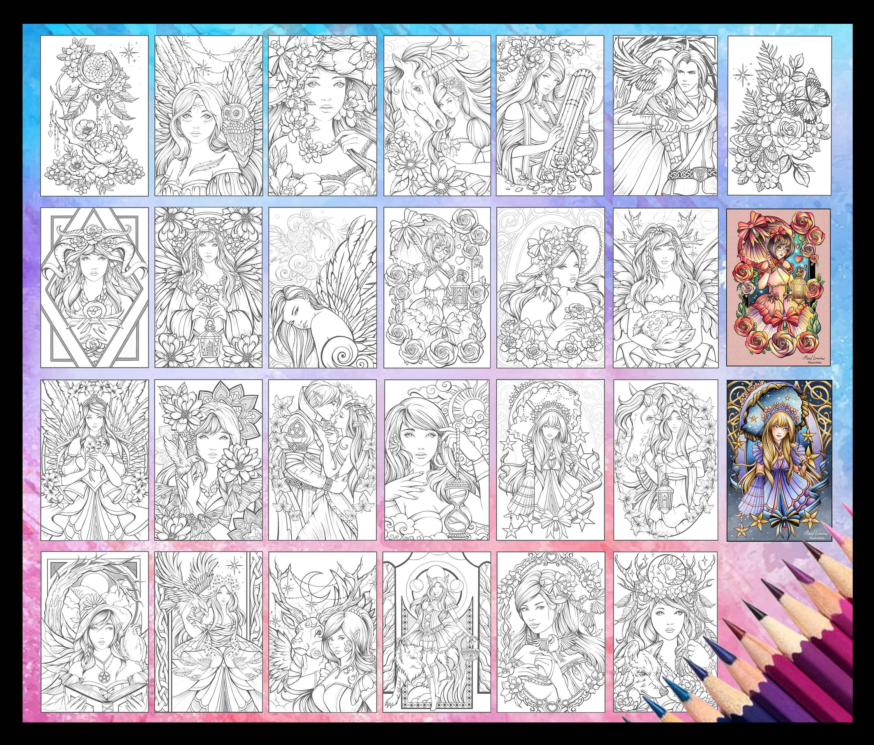 Between Dusk and Dawn Art Coloring Book Coloring Book - Etsy