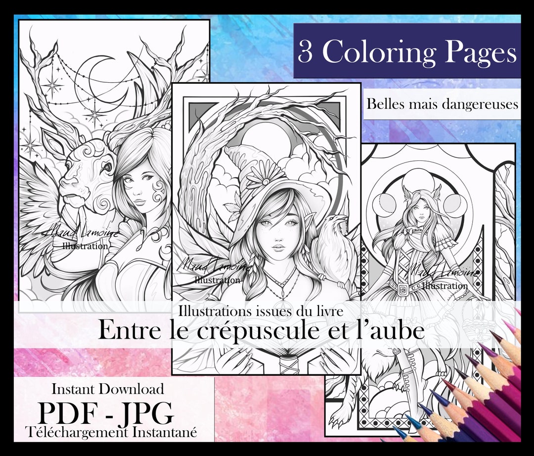 Beautiful but Dangerous - 3 Coloring Pages - 3 Coloring Pages - Instant ...