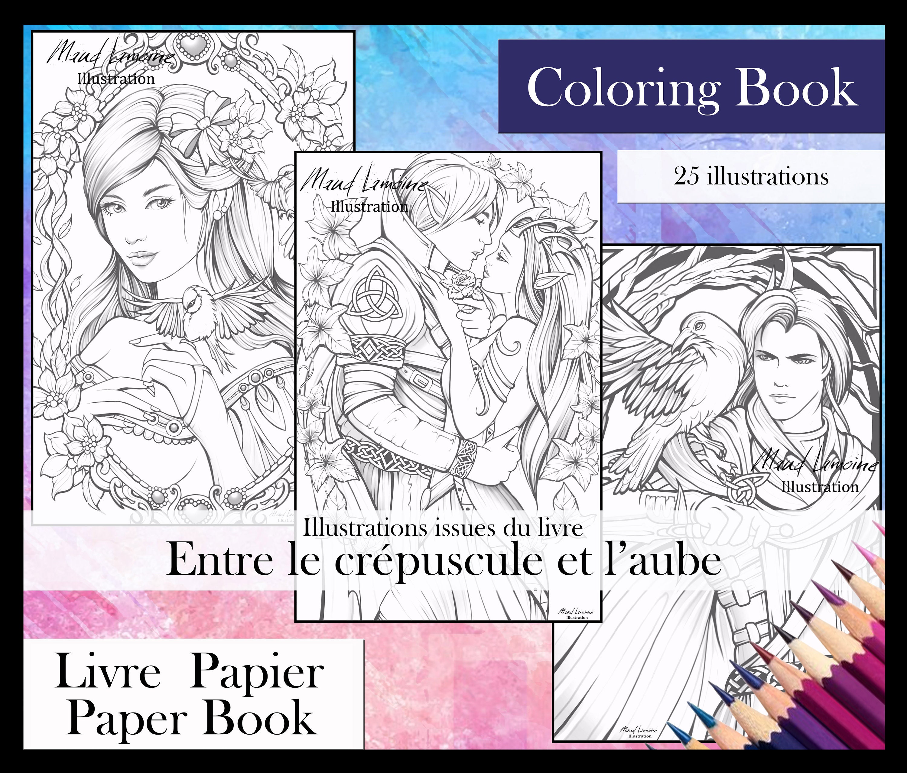 Between Dusk and Dawn Art Coloring Book Coloring Book - Etsy