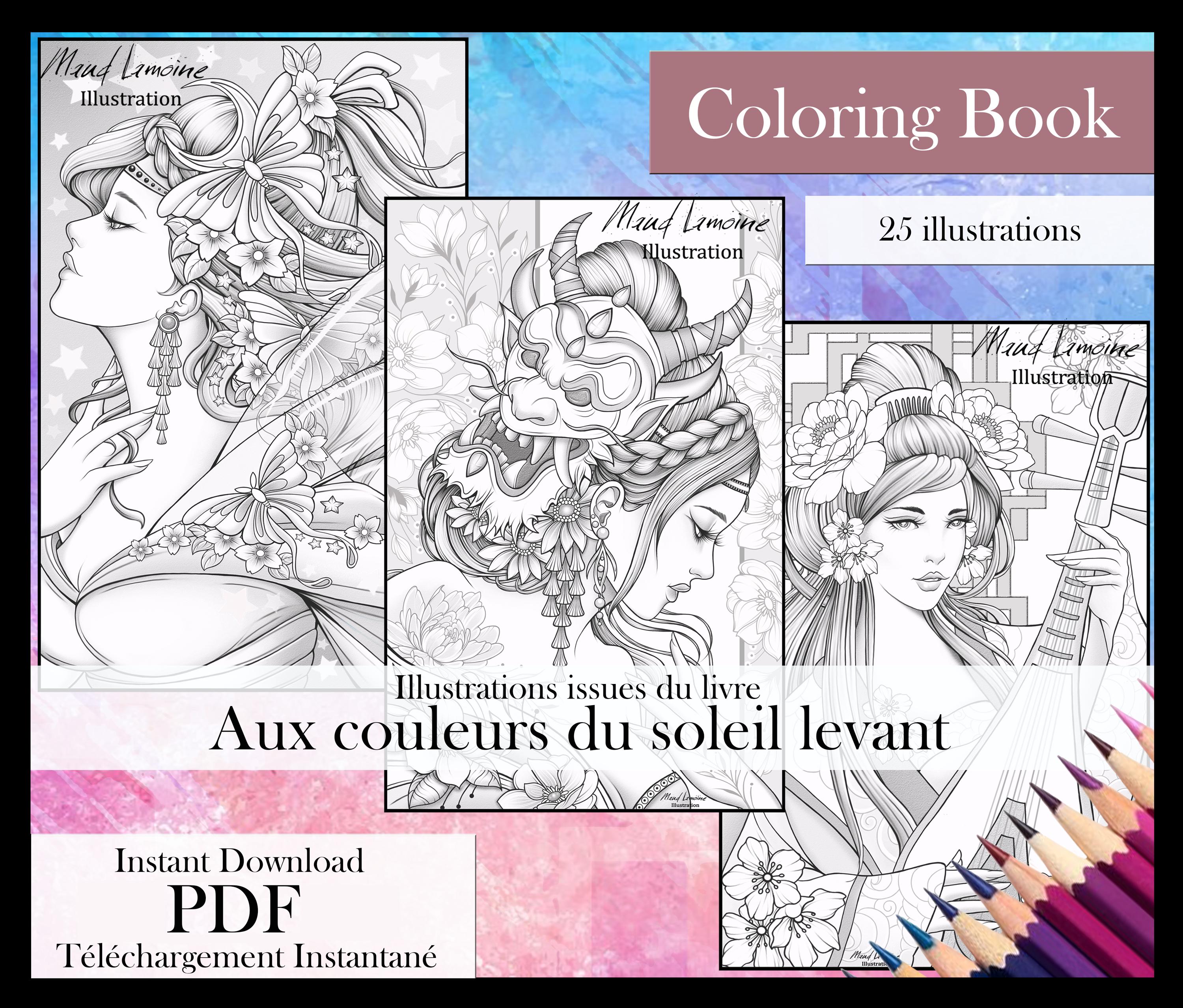 HAÏKU- 50 Coloring Pages - Instant Download Printable Files (PDF) by ...