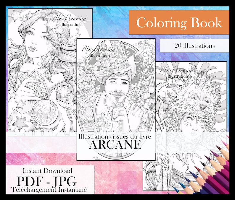 Arcane - 20 Coloring Pages - Instant Download Printable Files (PDF) by ...