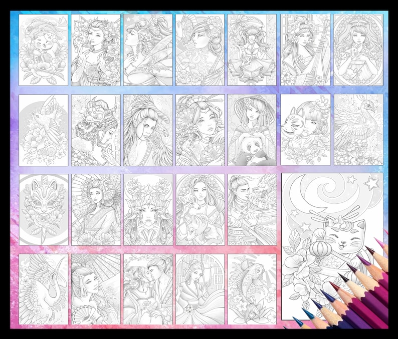 HAÏKU- 50 Coloring Pages - Instant Download Printable Files (PDF) by ...