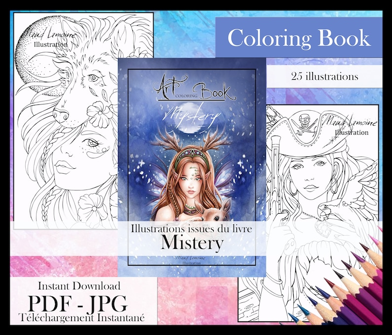 Mystery - 25 Coloring Pages - Instant Download Printable Files (PDF) by ...