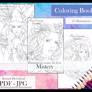 Mystery - 25 Coloring Pages - Instant Download Printable Files (PDF) by ...