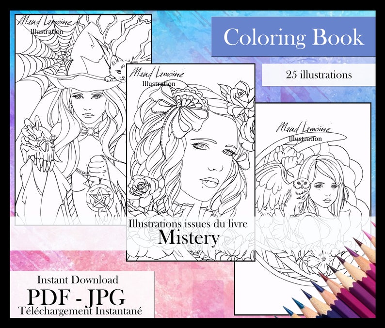 Mystery 25 Coloring Pages Instant Download Printable Files PDF by Maud ...