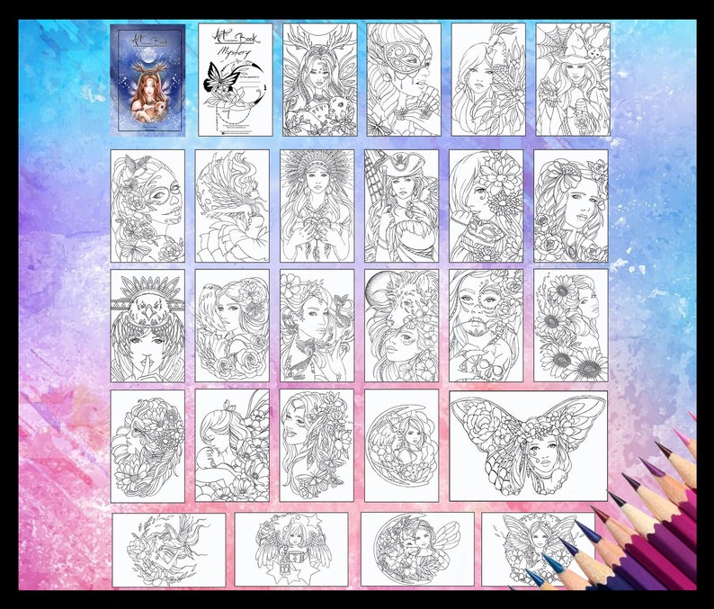Mystery - 25 Coloring Pages - Instant Download Printable Files (PDF) by ...