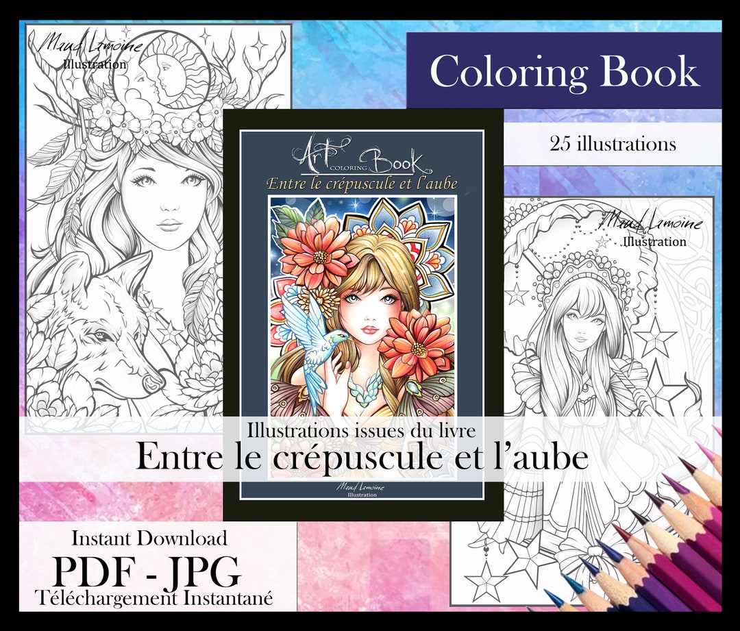 Between Dusk and Dawn 25 Coloring Pages Instant Download Printable ...