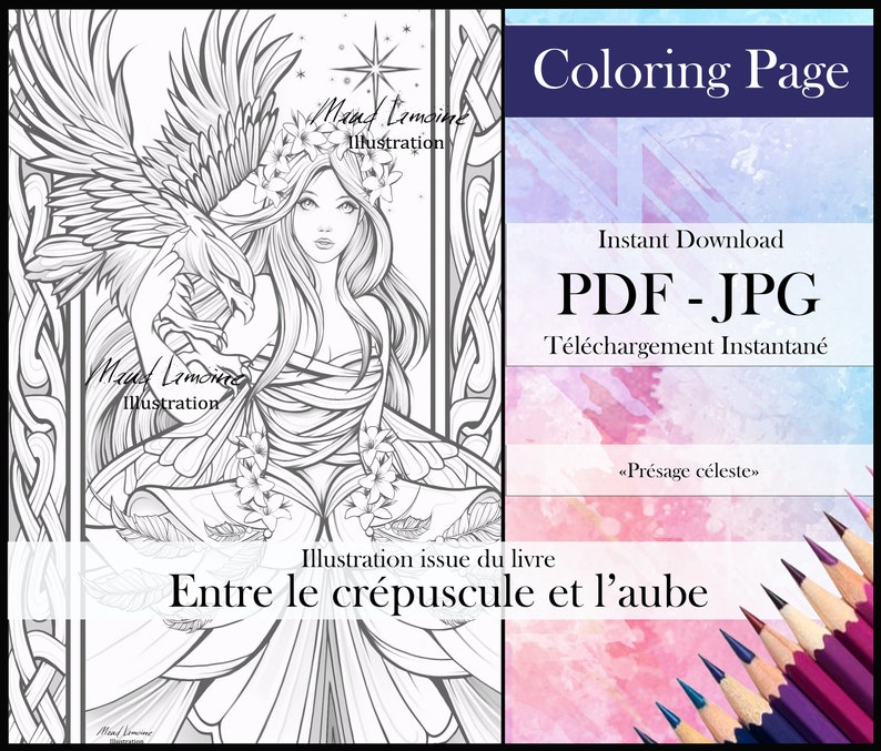 Celestial Omen Coloring Page Coloring Page Instant Download Printable ...