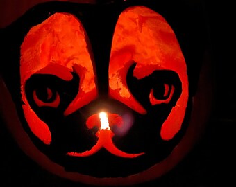 Pug Pumpkin Stencil - Etsy