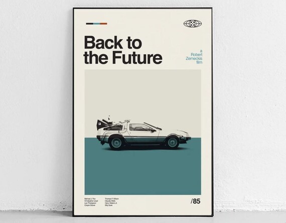 Back to the Future DELOREAN Poster Vintage Inspired - Etsy