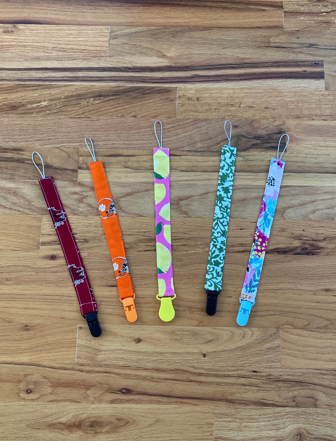 Pacifier Clips Fabric Paci Clip Embroidered Paci Clips - Etsy