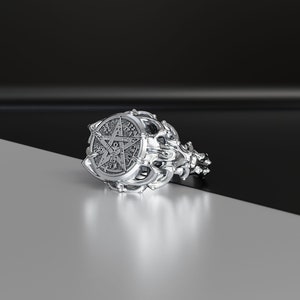 925 Sterling Silver Tetragramaton Ring for Women Pentagram of - Etsy