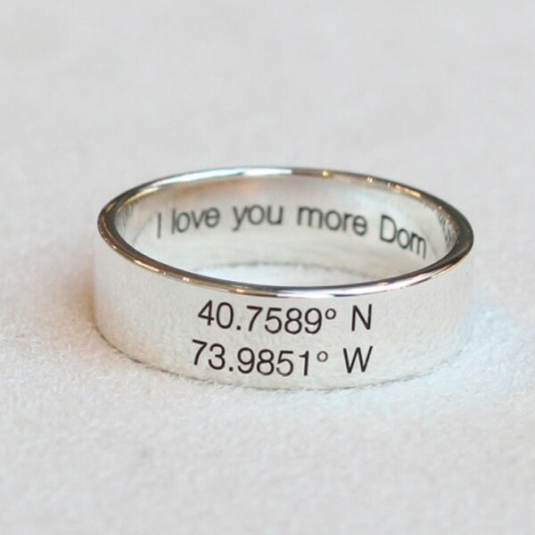 Coordinates Ring - Etsy