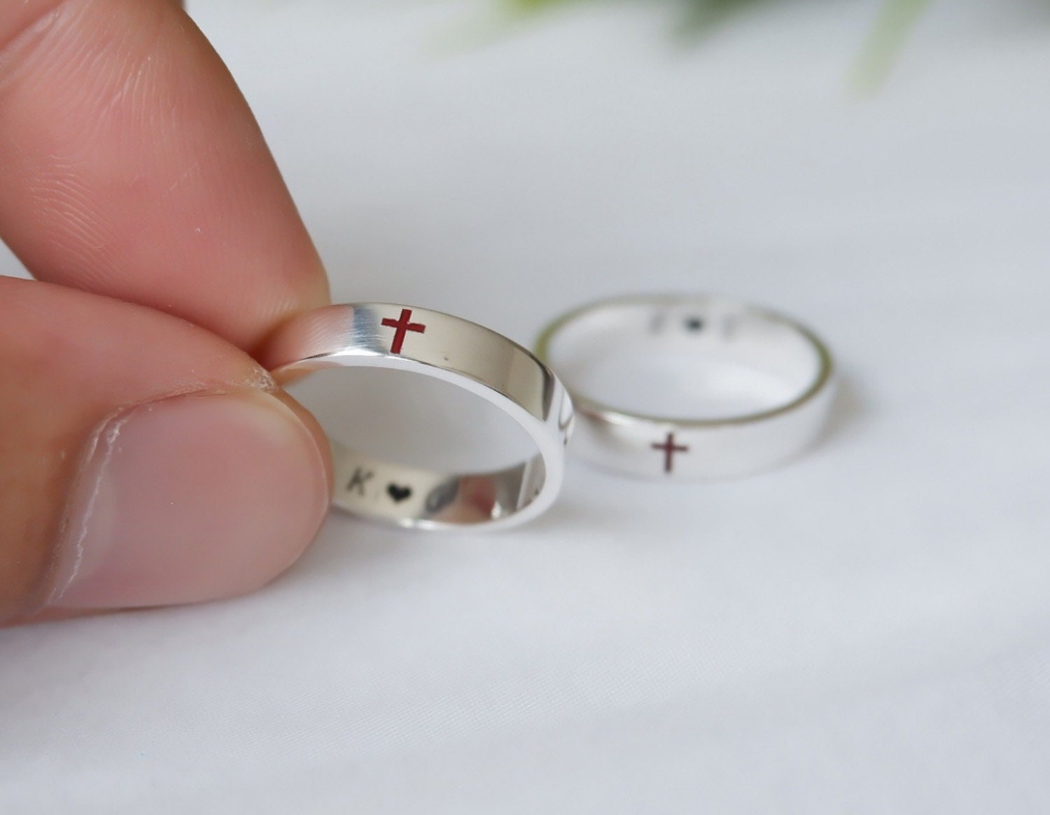 Custom ENGRAVED Wedding Ring Personalized Sterling Silver | Etsy