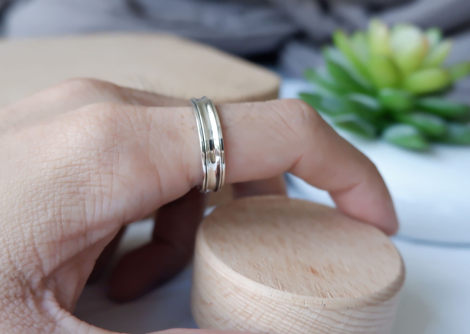 Sterling Silver Spinner Ring Personalized Ring Custom | Etsy