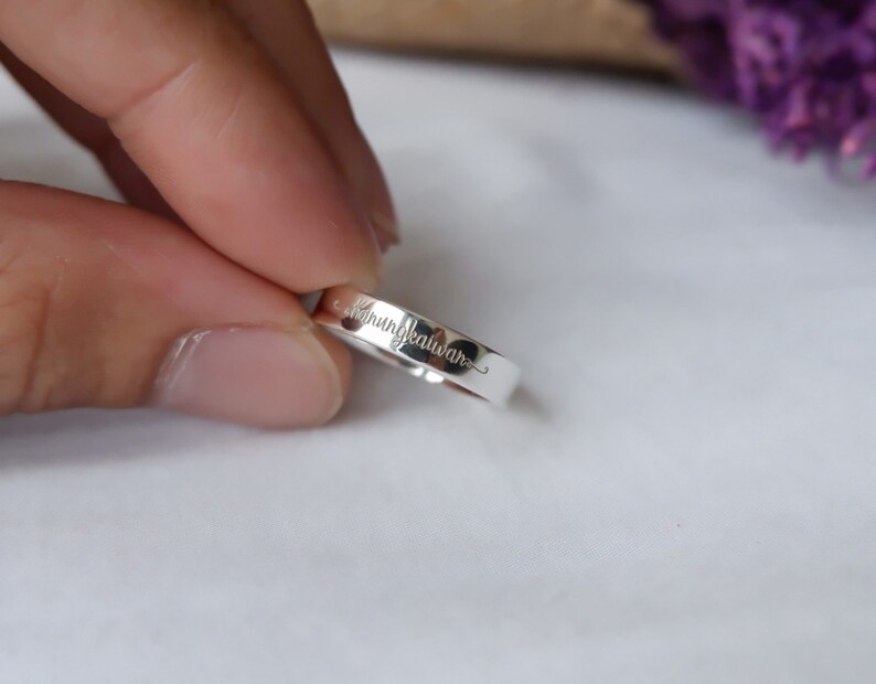 Personalized Engraved Stacking Ring Engraved Promise Ring - Etsy