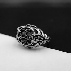 925 Sterling Silver Sigil of Lilith Ring for Women Gothic Satanic ...
