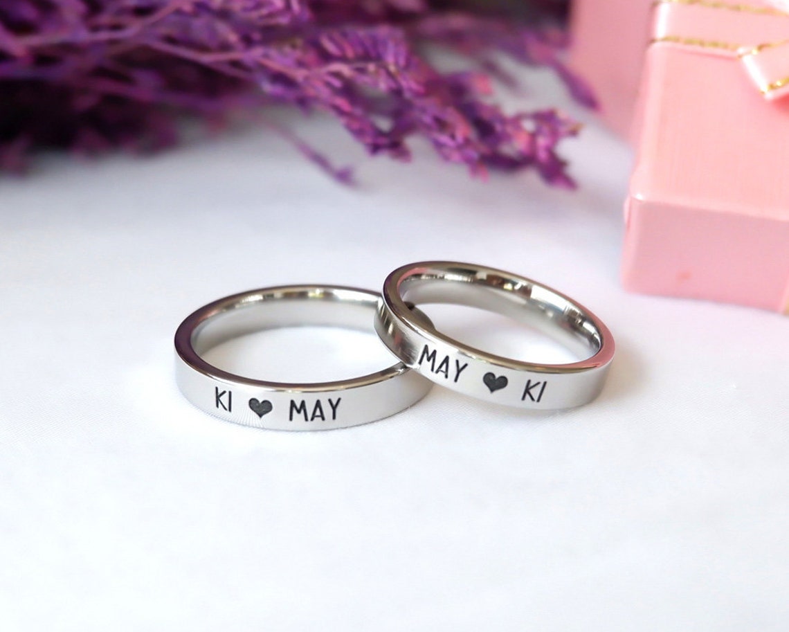 Personalized Ring Engraved Ring Best Friend Ring Stackable | Etsy