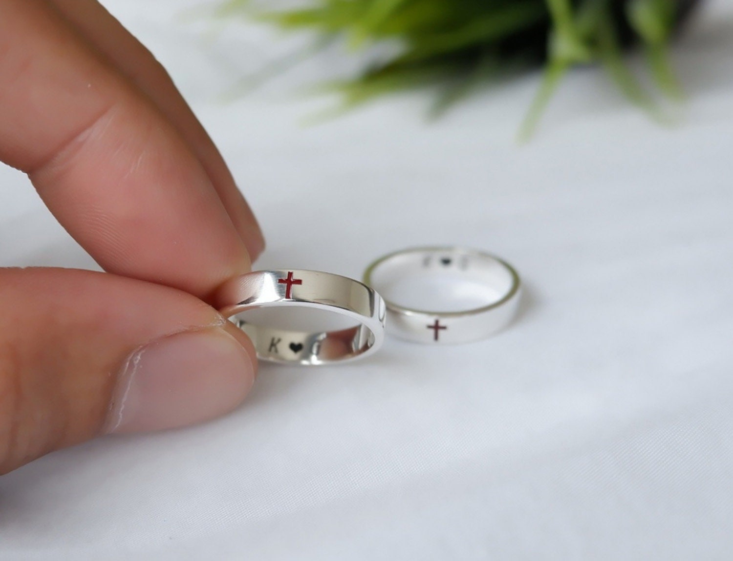 Custom ENGRAVED Wedding Ring Personalized Sterling Silver | Etsy