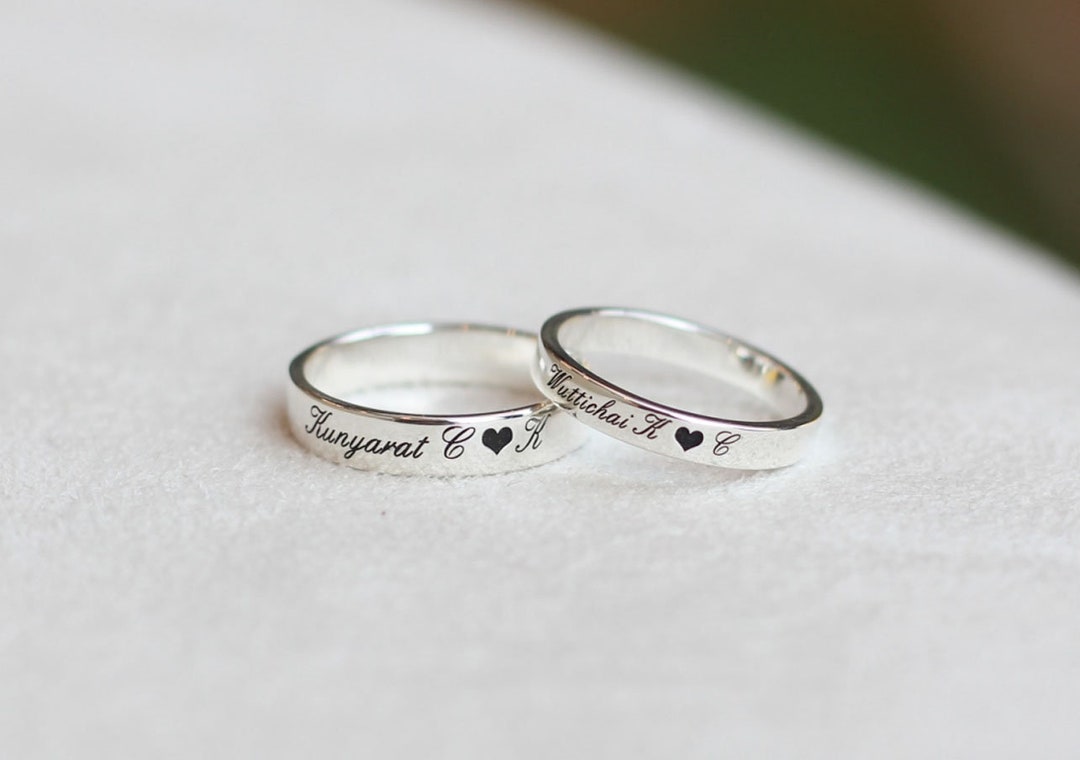 Personalized Rings, Stamped Rings, His and Her Promise Rings, Promise ...