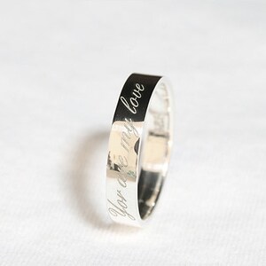 Engraved Ring – White Font for Engraved, 4 -6 Mm. 925 Sterling Silver ...