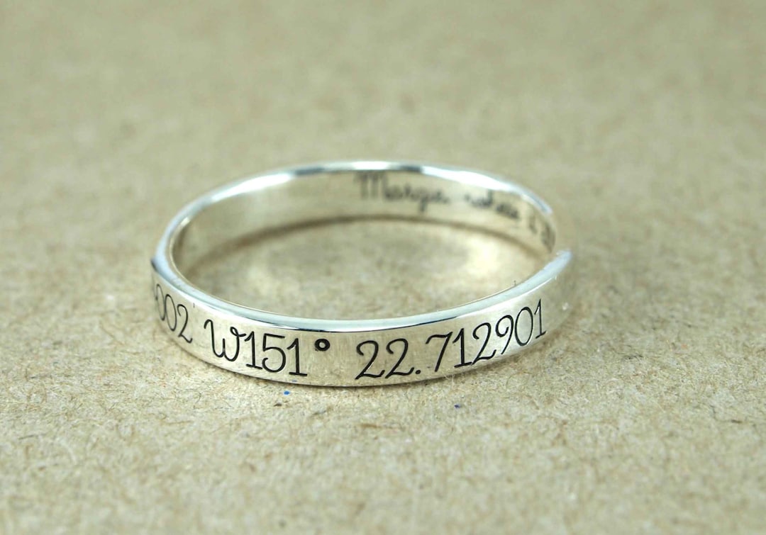 Latitude Longitude Ring - Longitude Latitude - Stacking Rings ...